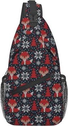 Generic Sapins De No&euml;l Flocons De Neige Renards Roux Sac &Agrave; Bandouli&egrave;re Pratique Sacs &Agrave; Dos Multifonctionnel Sac Banane Pour Homme Femme Cyclisme