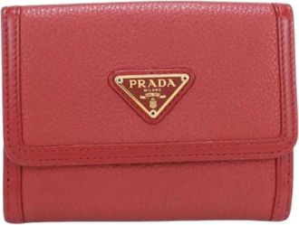 Prada Portefeuille bi-pli vintage doccasion - Femme - Pre-owned - Rouge - Taille: ONE Size