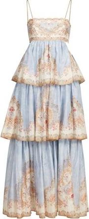 Zimmermann Robe bustier en coton et soie m&eacute;lang&eacute;s