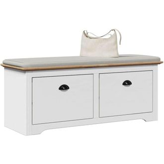 vidaXL Vidaxl - Flurbank bodo Wei&szlig; und Braun 114x40x45 cm