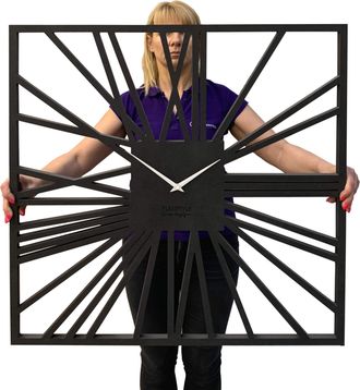 FlexiStyle Groß EKO wanduhr ohne tickgeräusche LOFT Grande (wie anthrazit) Quadrat 80cm! (Dicke 19mm), Wohnzimmer, Schlafzimmer, in EU hergestellt, z226-80-1-1