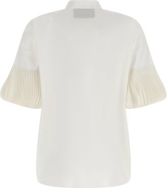 Valentino Garavani Pleated-Sleeve Poplin Shirt - White