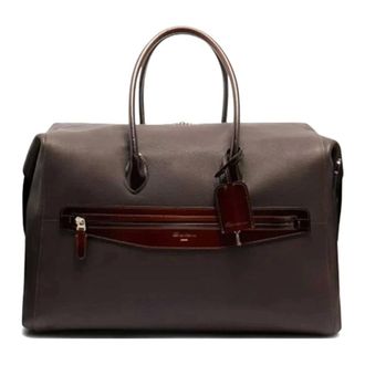 Santoni Homme, Sacs, Brun, Taille: ONE Size Leather Weekend Bag