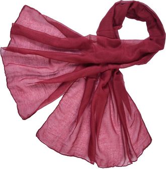 Miobo Loop Schal Crinkle Schal Halstuch Unifarbe 70 x 180cm Fr&uuml;hling Sommer Herbst Offen Weinrot