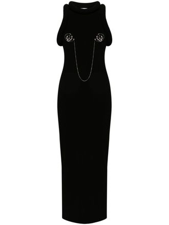 Jean Paul Gaultier robe longue en maille 3D - Noir