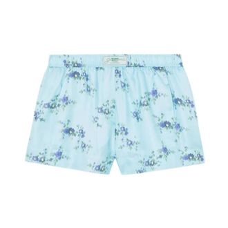 Ganni Shorts aus bedruckter Seide - - Shorts - Damen - Blau - M