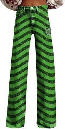 Generico Pantalons Baggy Jeans Femme Grandes Tailles, Pantalon Jambe Large Travail Jeans L&eacute;gers Jambes Larges Pantalon avec Impression Basique Pantalons Denim 