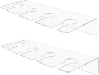 Cabilock 2 Stück Teiliges Transparentes Weinglashalter unter Schrank zur Platzsparenden Organisation Einfach Montierbar Geeignet für Küche und Bar Modernes Des