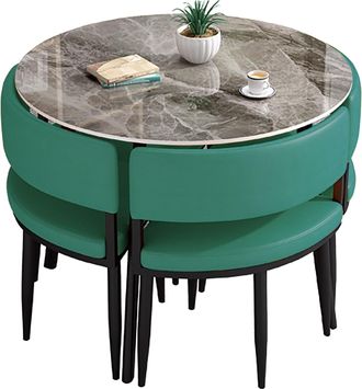 Generic 5-teiliges Esszimmer-Set, moderner Esstisch f&uuml;r 4 Personen mit St&uuml;hlen, quadratischer/runder K&uuml;chentisch f&uuml;r kleine R&auml;ume, Esszimmer & Besprechungsr&auml;u