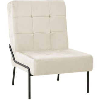 vidaXL Relaxstuhl 65x79x87 cm Cremewei&szlig; Samt Vidaxl
