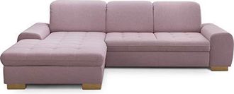 Cavadore Sofaecke Lexi im Landhausstil / Schlafsofa in L-Form mit XXL-Longchair links und Federkern / Inkl. Bett, Bettkasten und Kopfteilfunktion / 275 x 82-99