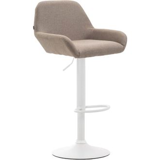 Clp Tabouret de braga en tissu de Tortora, wei&szlig;