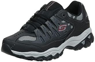 Skechers Baskets de Sport à lacets pour homme Afterburn Mousse à mémoire de forme - gris - anthracite/noir
