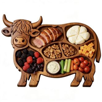 Generico Charcuterie-Bretter aus Holz, Holztablett in Form - K&auml;se-Tablett f&uuml;r Partys zu Hause, Familientreffen und Mahlzeiten mit Obstsnacks
