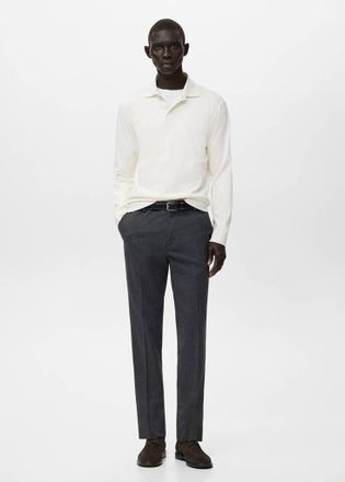 Mango Pull-over polo maille regular-fit blanc - Homme - XXL - MANGO MAN