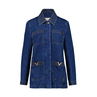 Valentino Garavani Femme, Vestes, Bleu, Taille: 44 FR Caban Denim