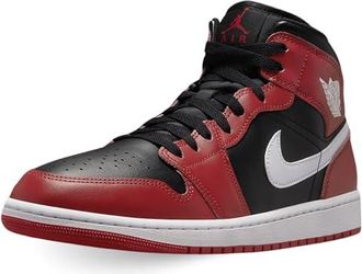 Nike Jordan Air Jordan 1 Mid Chaussures pour Homme (DQ8426-061, Noir/Rouge Gym/Blanc), Noir/Rouge Gym/Blanc, 47.5 EU