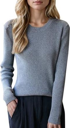 Generic sous Pull Femme Haut Thermique Femme sous Pull Thermique Femme Doux Glamour Cardigan R&eacute;tro Col Rond Boutonn&eacute; Tricot&eacute; Fin Top Slim Polyvalent Printemps