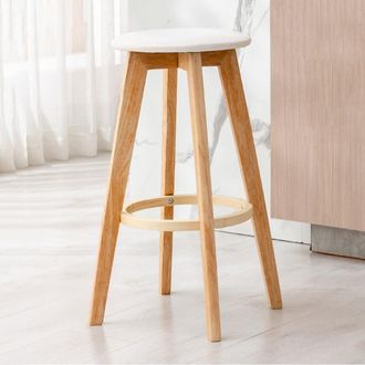 Generic Moderner Retro-Barhocker aus Holz mit Lederpolster - Gepolsterter 70 cm hoher Tresenhocker f&uuml;r K&uuml;cheninsel, Esszimmer, Caf&eacute;, Restaurant, B&uuml;ro, Gelb