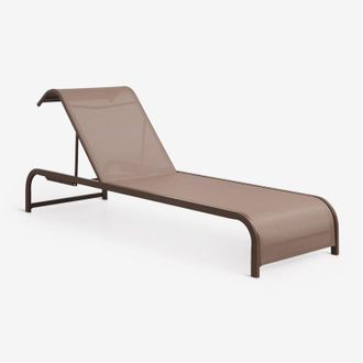 Sklum Verstellbare Liege aus Stahl Marietta Braun Choco