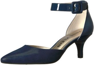 Anne Klein Womens Fabulist Synthetic Pump, Navy, 36.5 EU/6.5 M US