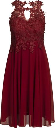Apart Fashion Cocktailkleid aus Chiffon, Mesh und Spitze, Bordeaux, M