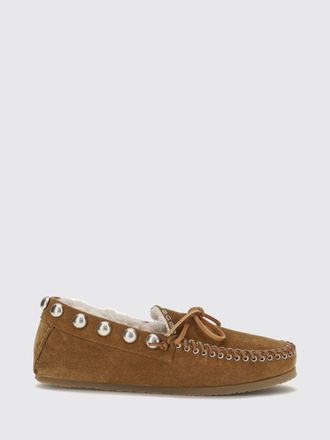Isabel Marant Mocassins Fitza en daim &agrave; clous avec doublure en shearling
