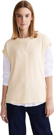 Street One Damen Strick T-Shirt, lucid white, 44