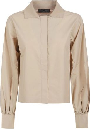 Fabiana Filippi Femme, Blouses et Chemises, Beige, Taille: 36 FR Chemise Courte &agrave; Manches Coudes