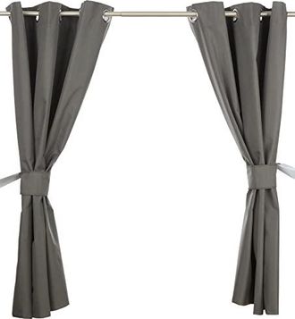 Amazon Basics Verdunkelungsvorhänge-Set, mit Ösen, 117 x 137 cm, Dunkelgrau