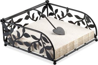 Ambiente Metall Serviettenhalter BranchSchwarz - Black Für Servietten 33 x 33 cm
