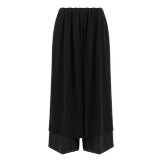Comme Des Gar&ccedil;ons Layered Wide-Leg Hosen - - Trousers - Damen - Schwarzk - M