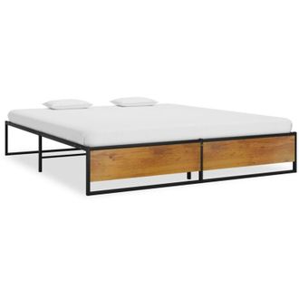 vidaXL Bettgestell Schwarz Metall 140x200 cm Vidaxl