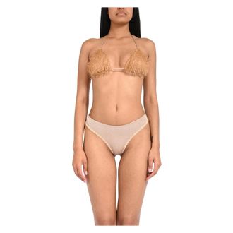 F**k Femme, Maillots de bain, Beige, Taille: 38 FR Bikini Triangle &agrave; Franges