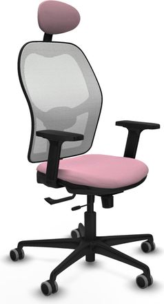 Piqueras y Crespo Schreibtischstuhl in Rosa und Wei&szlig;, mit 2D-Armlehnen, h&ouml;henverstellbarer Lendenwirbelst&uuml;tze und festem Kopfteil, ausgestattet mit Syncro/Traslack und 
