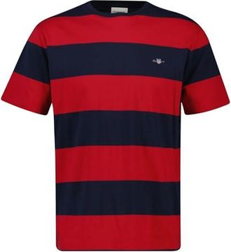 GANT Bar Stripe SS T-Shirt, Rouge Rubis, XXXL Hommes