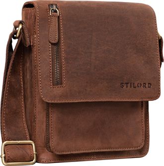 STILORD Herren-Umhängetasche braun - Kleine Vintage Schultertasche - 8,4 Zoll Messenger-Bag - Tablettasche aus echtem Büffel-Leder Finn