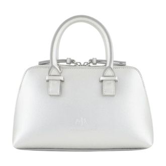 A|X Armani Exchange Femme, Sacs, Gris, Taille: ONE Size Sac Argent Logo Haut Zip