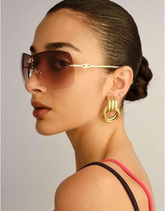 Le Specs Paralell Universe - Lunettes de soleil masque - Dor&eacute; effet d&eacute;grad&eacute;