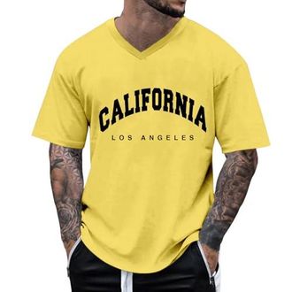 Generic T-shirt surdimensionn&eacute; pour homme - T-shirt d&eacute;t&eacute; &agrave; col rond &agrave; manches courtes - Avec imprim&eacute; urbains - Chemises basiques pour homme - Chemises d&eacute;contr