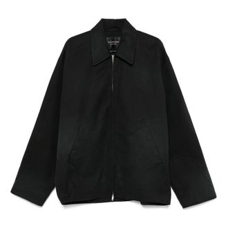 Balenciaga Schwarze Baumwoll-Jacke mit Rei&szlig;verschluss - - Jackets - Herren - Schwarzk - S