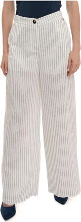 Liu Jo Femme, Pantalons, Blanc, Taille: 40 FR Wide Pantalons