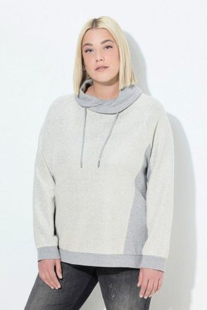 Ulla Popken Sweatshirt Sweatshirt Glitzereffekt Stehkragen Langarm