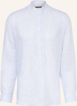 Arido Arido Trachtenhemd Comfort Fit Aus Leinen Und Stehkragen blau