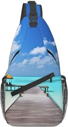 Generic Antivol Sacoche Homme Bandouliere Vacances aux Maldives Sac à Bandoulière Mode,Multifonction Cross Body pour Femme Homme école