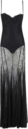 Elisabetta Franchi Femme, Robes, Noir, Taille: 38 FR Robe Maxi en Dentelle Florale