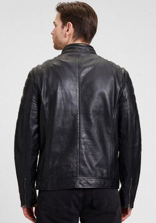 Mauritius Lederjacke GBDerry LAORV mit Stehkragen, Rei&szlig;verschluss, Schulterpasse