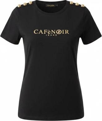 Caf&egrave;noir Elegantes T-Shirt - - Tops - Damen - Schwarzk - S