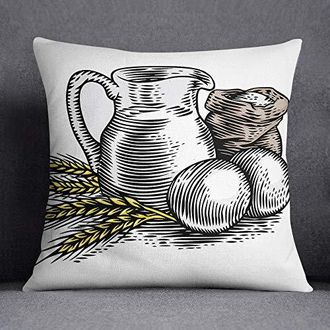 Bonamaison Le Jardin du Lin Kissenhüllen, Cotton, Mehrfarbig, 45x45