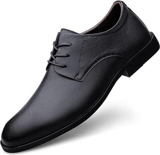 Generic Chaussures Oxford habillées for Hommes, à Lacets, en Cuir véritable, Bout Rond Bruni, Chaussures Derby, Semelles Basses antidérapantes en Caoutchouc, 